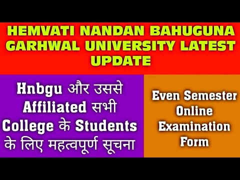 Hnb Garhwal University Uttarakhand Online Examination Form 2024 ...