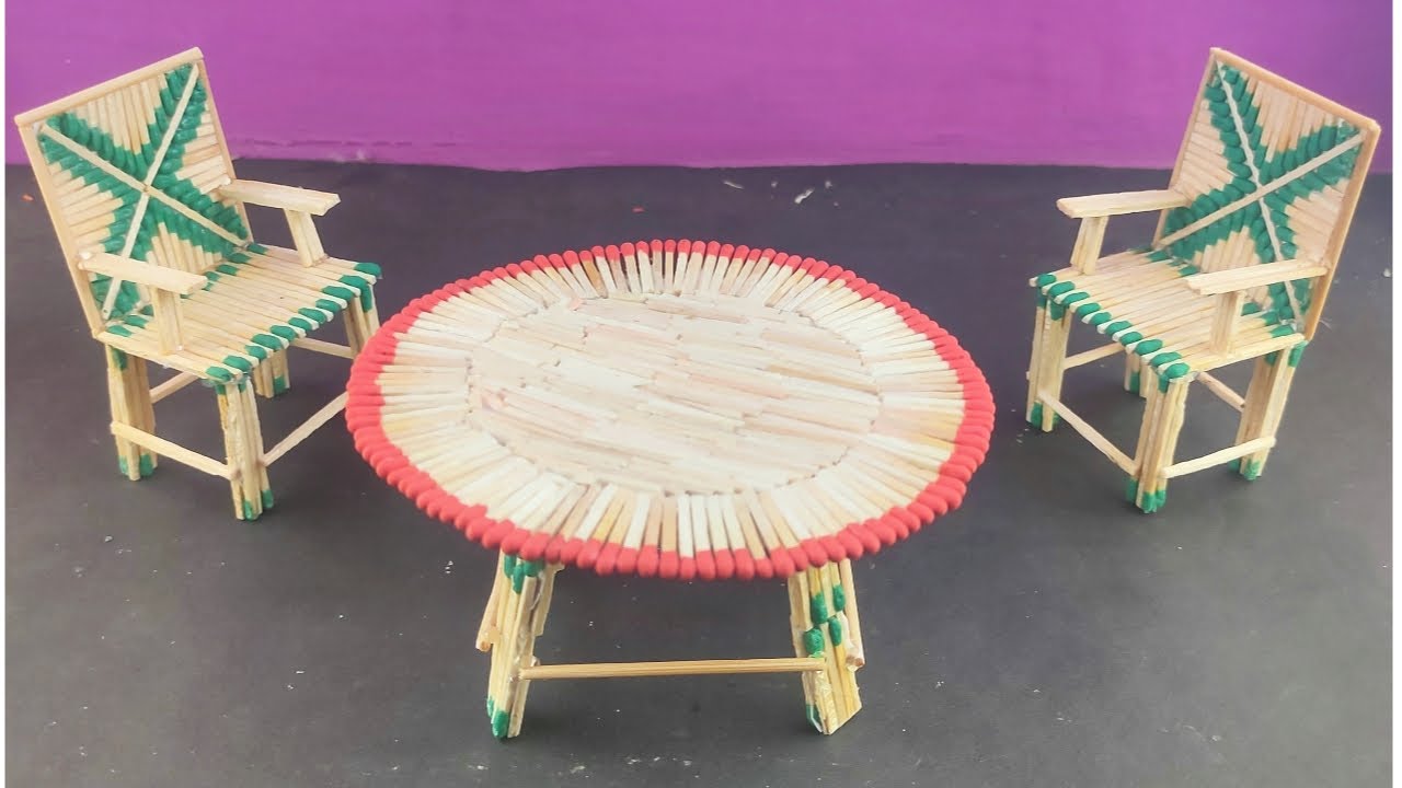 Matchstick Chair table। matchstick mini dining table makin. - YouTube