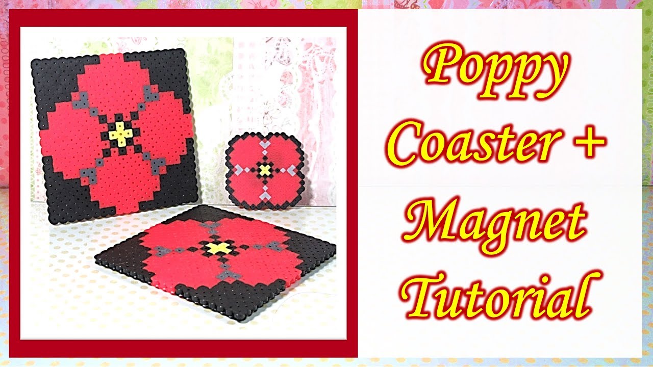 Poppy Coaster + Magnet Tutorial | Perler Bead DIY - YouTube