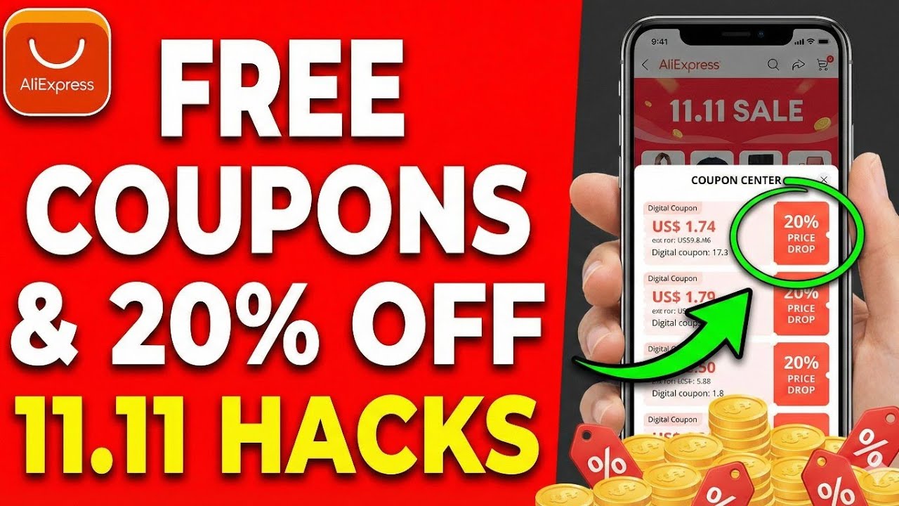 How to Get Free Coupons & 20% Off | AliExpress 11.11 Sale Guide - YouTube
