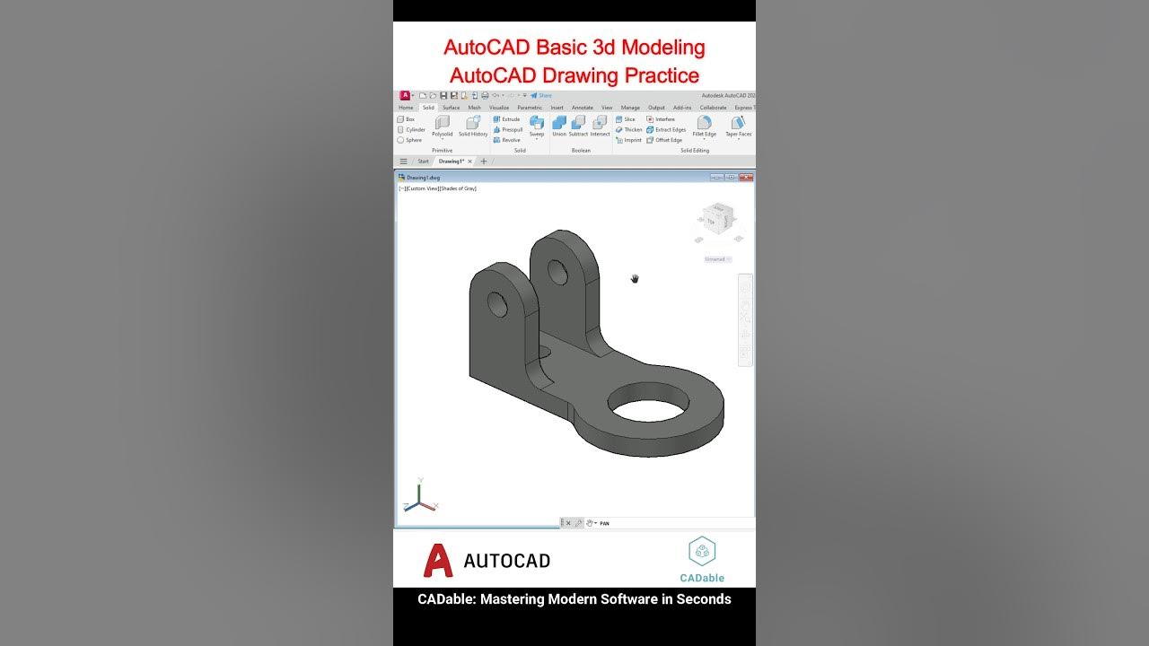 AutoCAD Basic 3D Modeling - AutoCAD Drawing Practice # ...