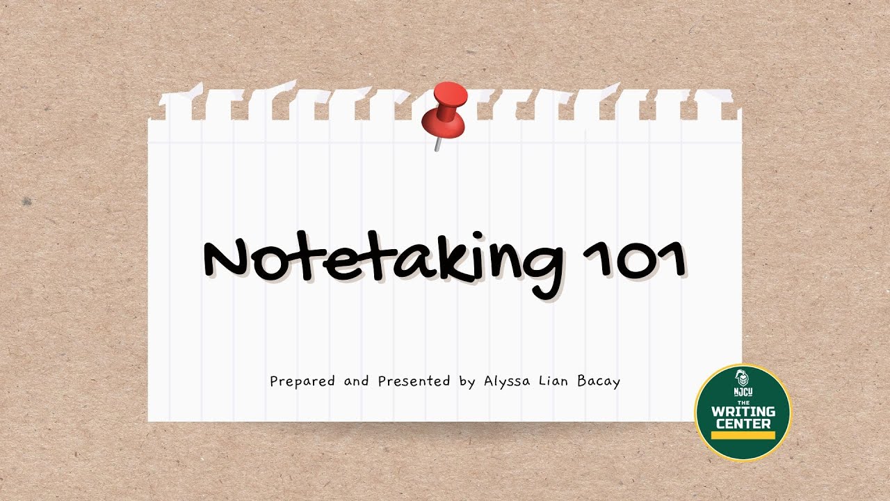 NJCU Writing Center | Notetaking 101 Workshop - YouTube