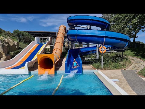 First day on holiday Queens Park Le Jardin Hotel slides pool