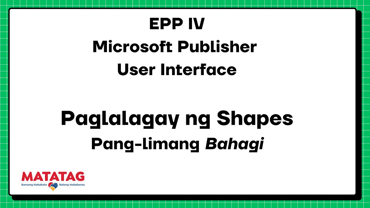 EPP IV Microsoft Publisher User Interface Paglalagay ng Shapes Pang ...