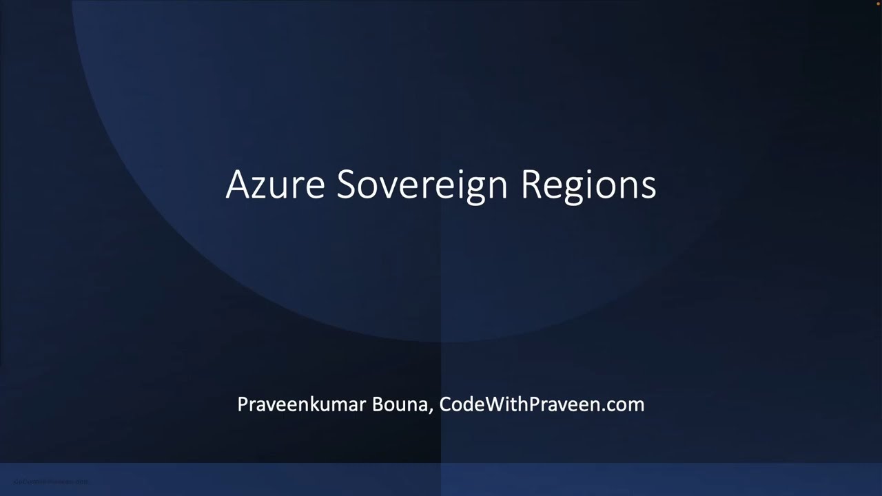 Azure Sovereign Regions | AZ-900 - YouTube