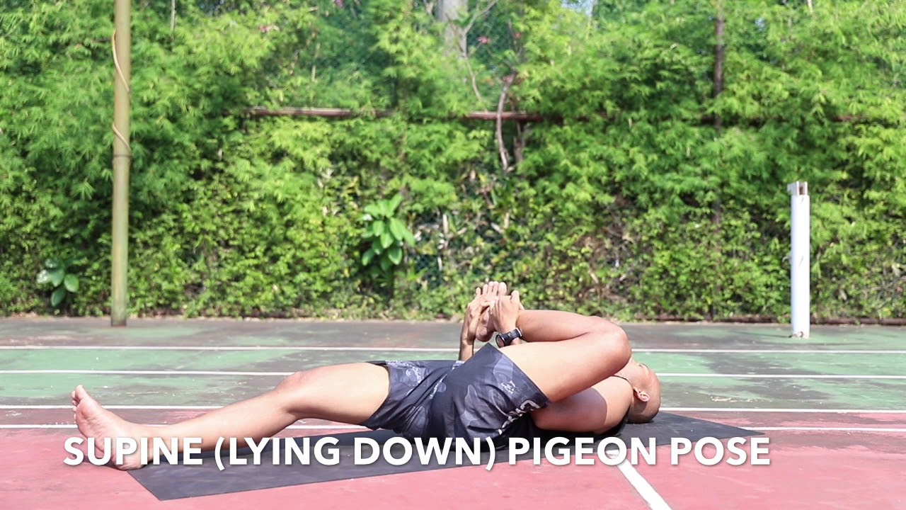 SUPINE (LYING DOWN) PIGEON POSE - YouTube