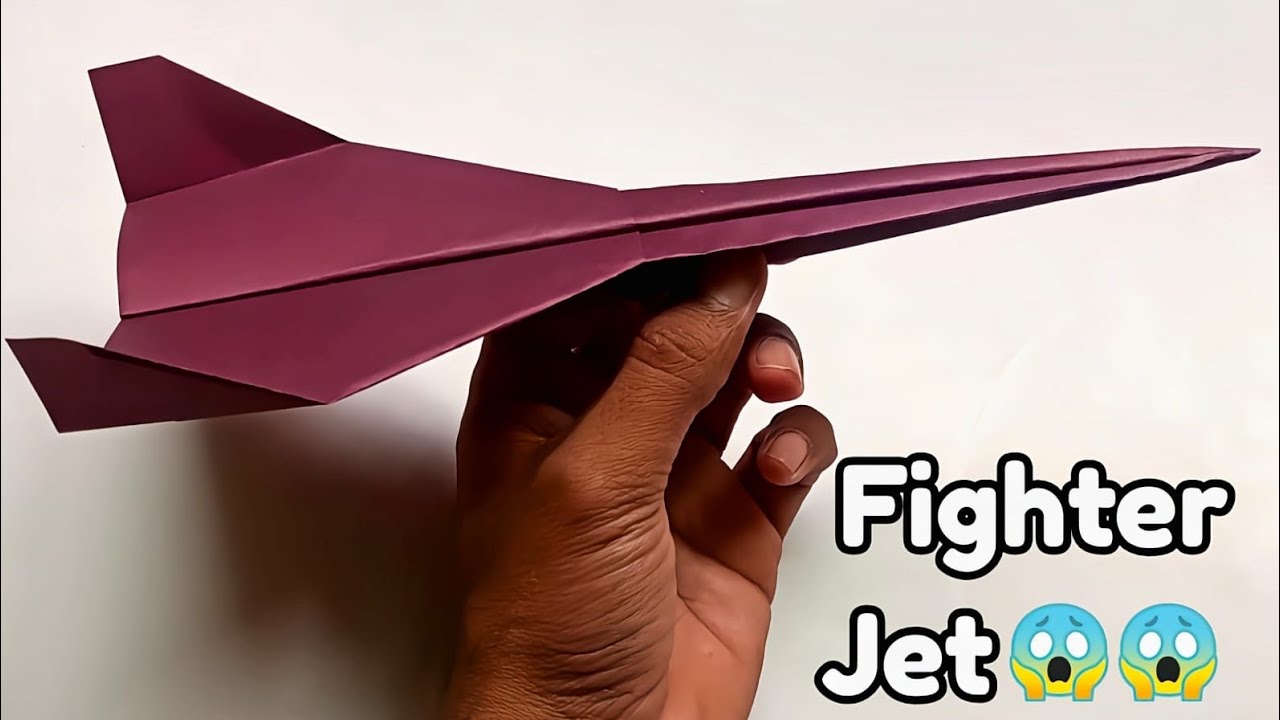 How to make a jet Fighter paper Airplane that fly far - YouTube
