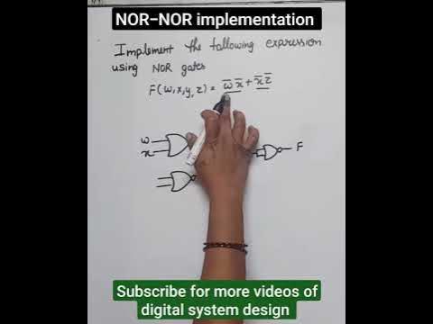 implementation of boolean expression using NOR gates only - YouTube