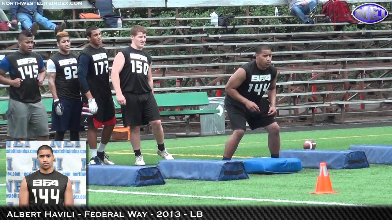 Albert Havili at BFA/NEI Combine in Vancouver, WA (Kiggins Bowl) - 6/3 ...