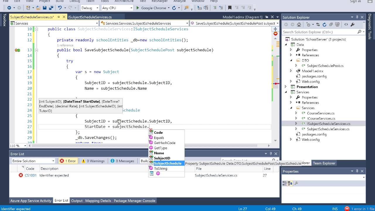 School Management Web Api Post Multiple Tables 1 Youtube