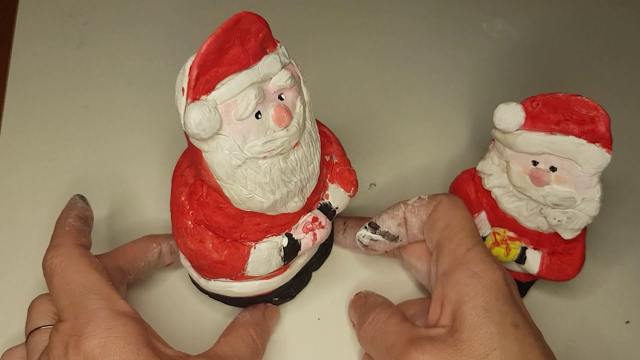 Handmade Christmas Santa with clay - YouTube