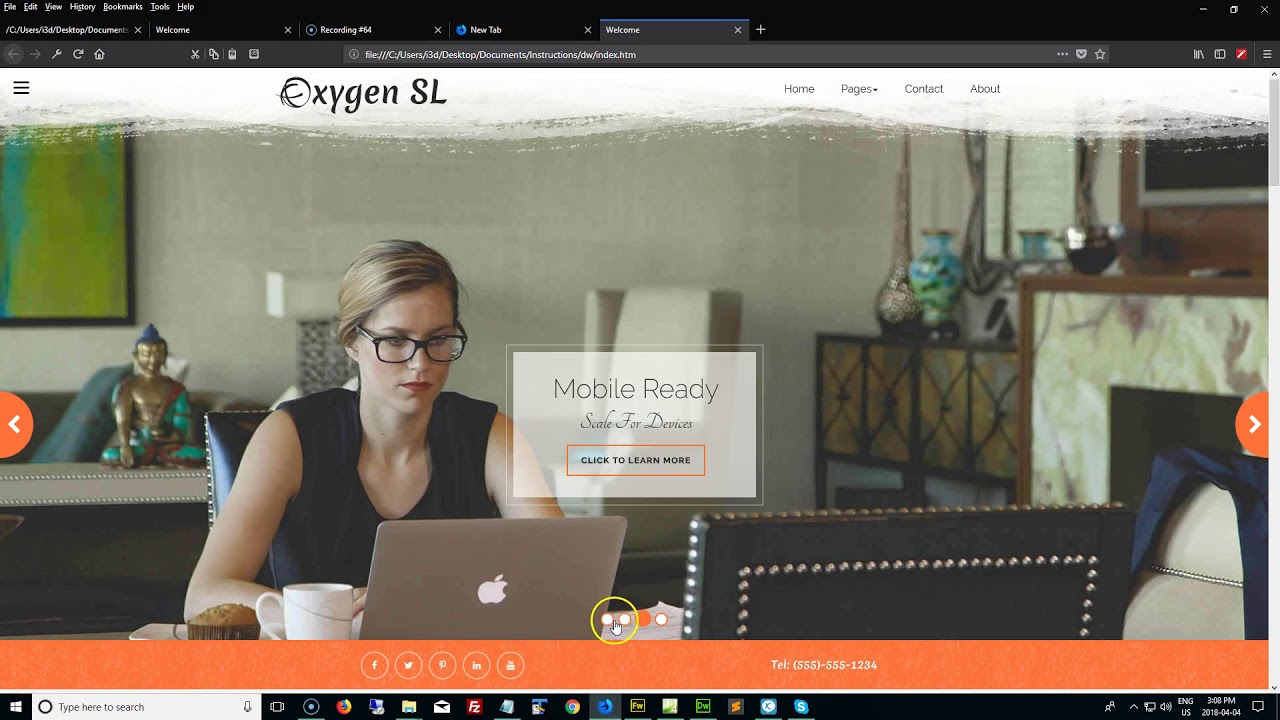 Dreamweaver Bootstrap Slider Oxygen how to - YouTube
