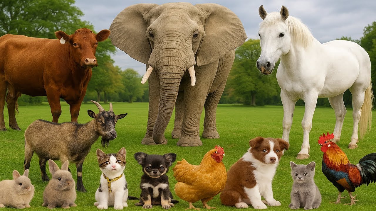 Farm Animals: Sheep, Chicken, Horse, Goat, Cow, Dog, Cat, Pig, Giraffe ...