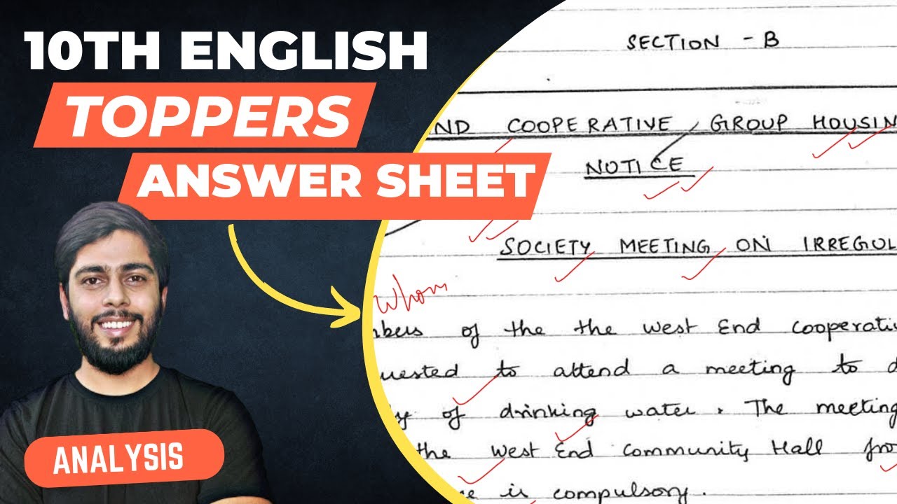 10 Class English Toppers Answer Sheet Analysis - Sumit Thakur English ...