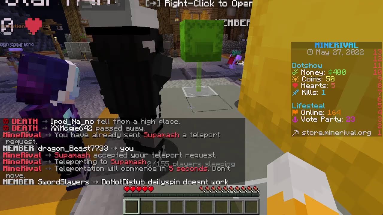 Playing on Minerival!!!!!!!!!!!!!!!!!!!!!!! Server drop ...