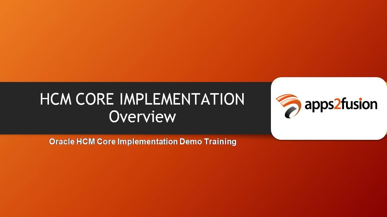 Overview Of HCM Core Implementation - YouTube