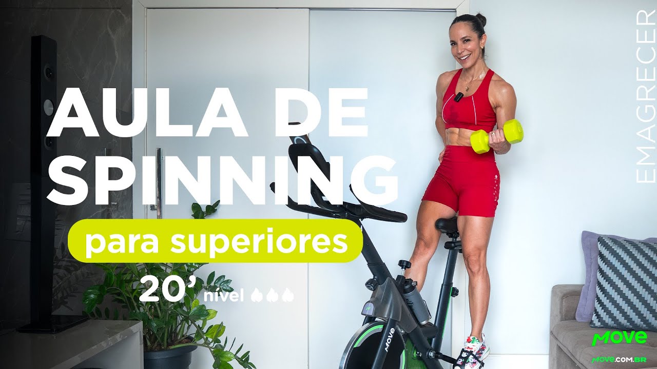 Aula de Spinning 20 minutos - treino completo até de braços em cima da ...