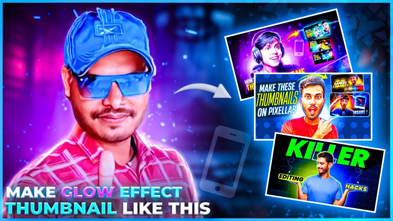 How To Make Eye-Catching Glow Effect Thumbnails in PixelLab - YouTube