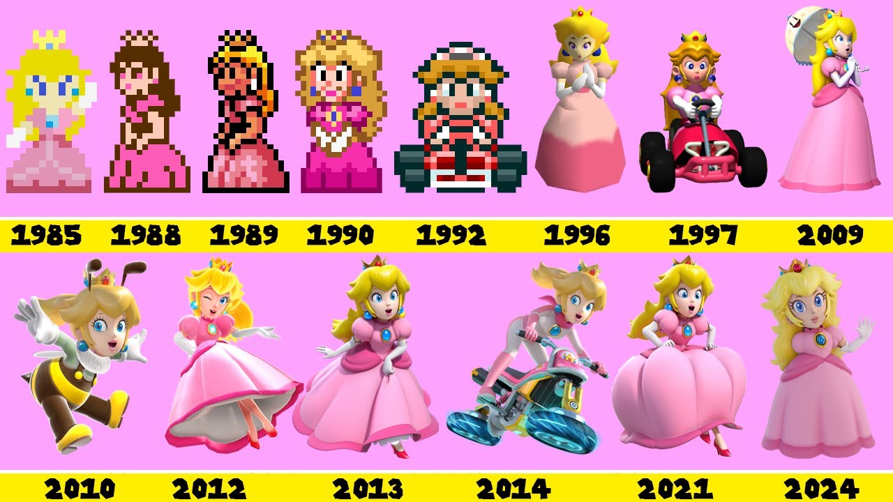 Evolution of Princess Peach in Super Mario Games Fan Mod Games And ...