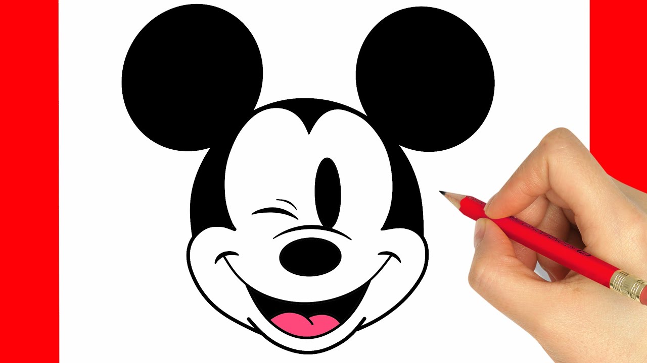 HOW TO DRAW MICKEY MOUSE EASY - DRAWING MICKEY MOUSE EASY - YouTube