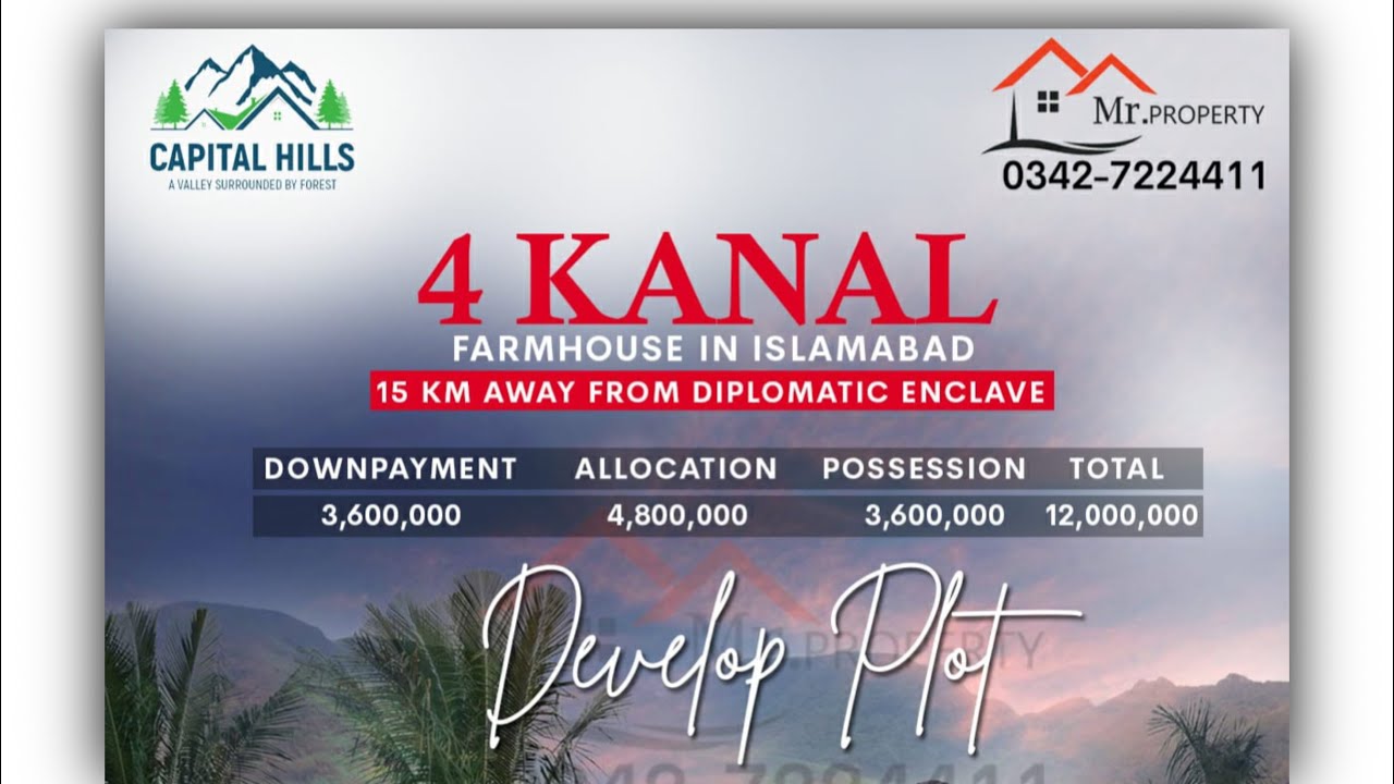 Capital Hills Islamabad - Book your Farm House Plot Near Bharia Enclave Islamabad with Mr ...