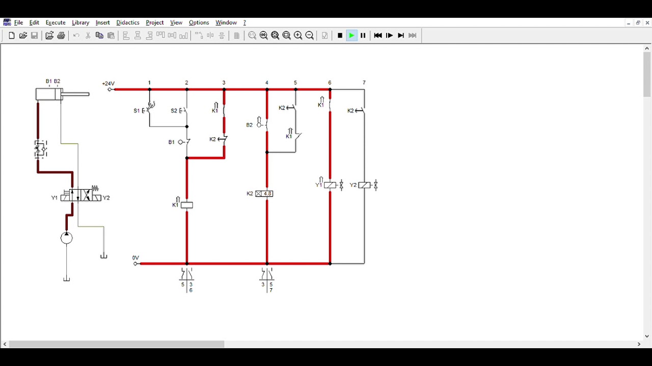 FluidSIM TASK 2 SIMULATION VIDEO HYDRAULIC CLAMP - YouTube