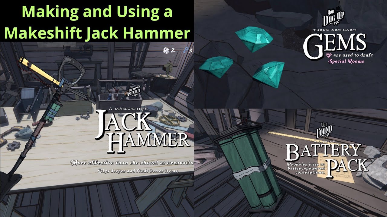 using a large baterry pack and a makeshift jack hummer blue prince ...