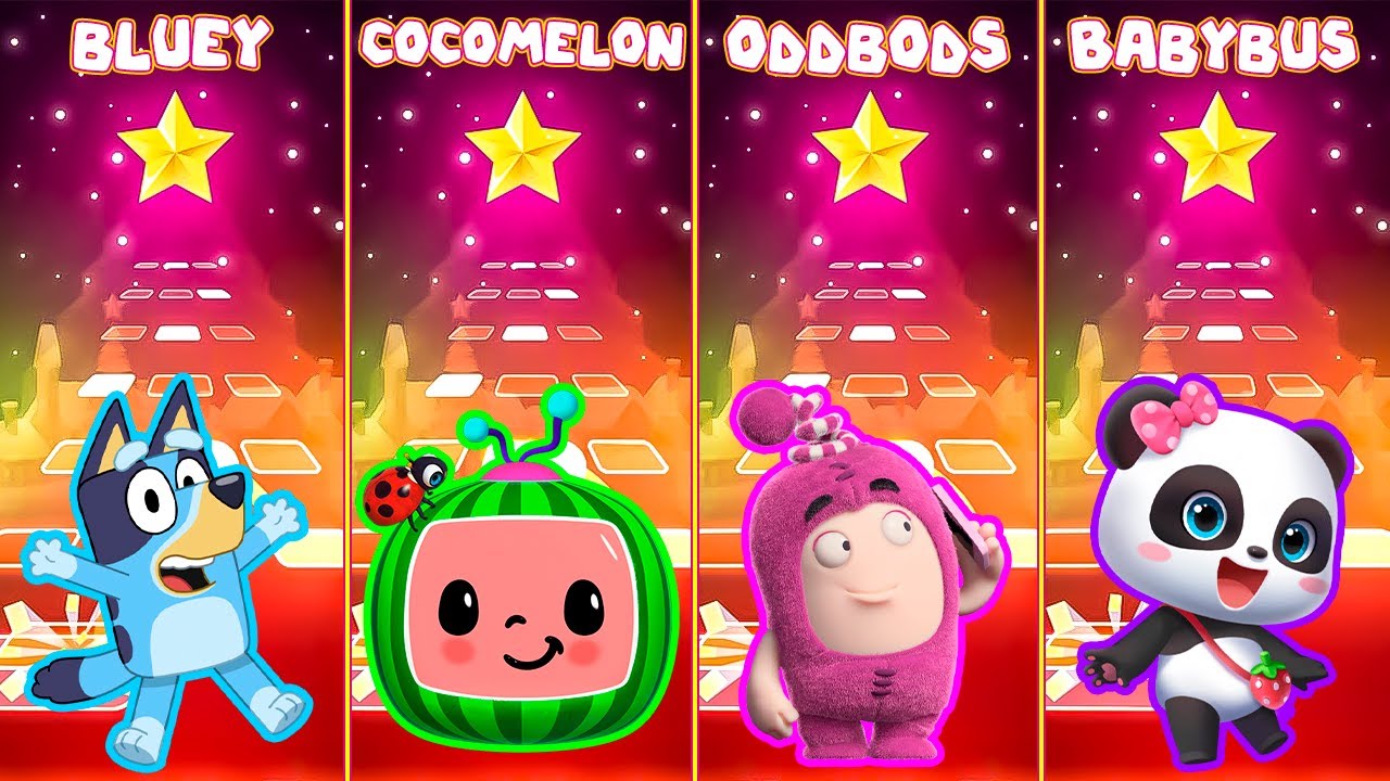 Bluey - CoComelon - Oddbods - BabyBus | Tiles Hop - YouTube