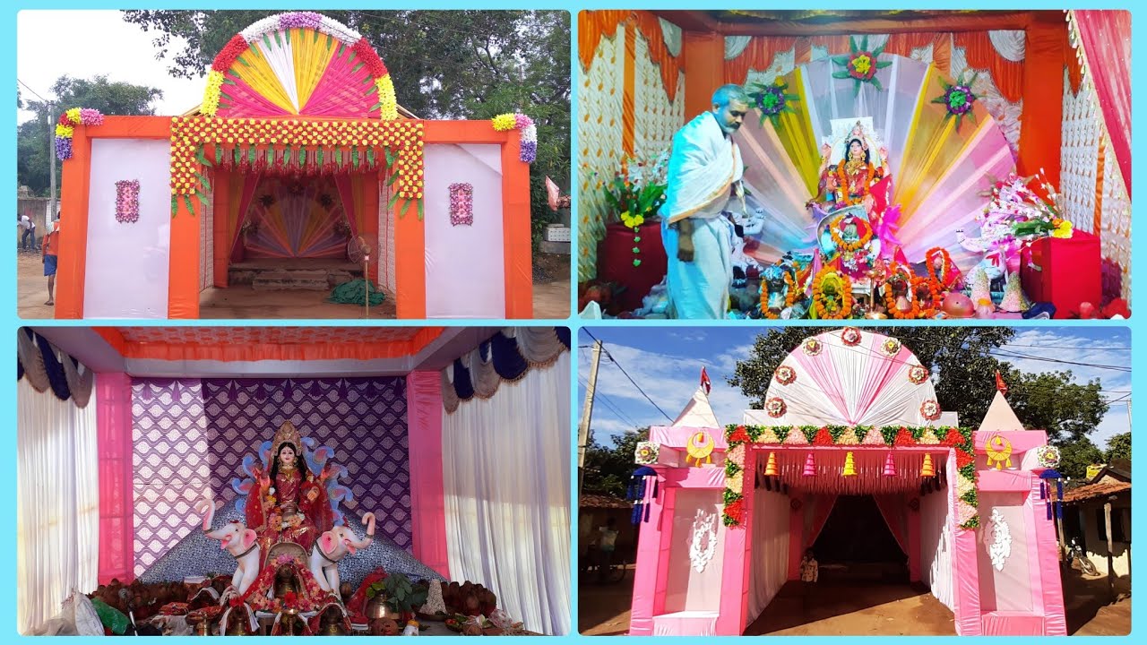 Gajalaxmi puja pandals || Durga puja pandal decorated by Sagar Tent ...