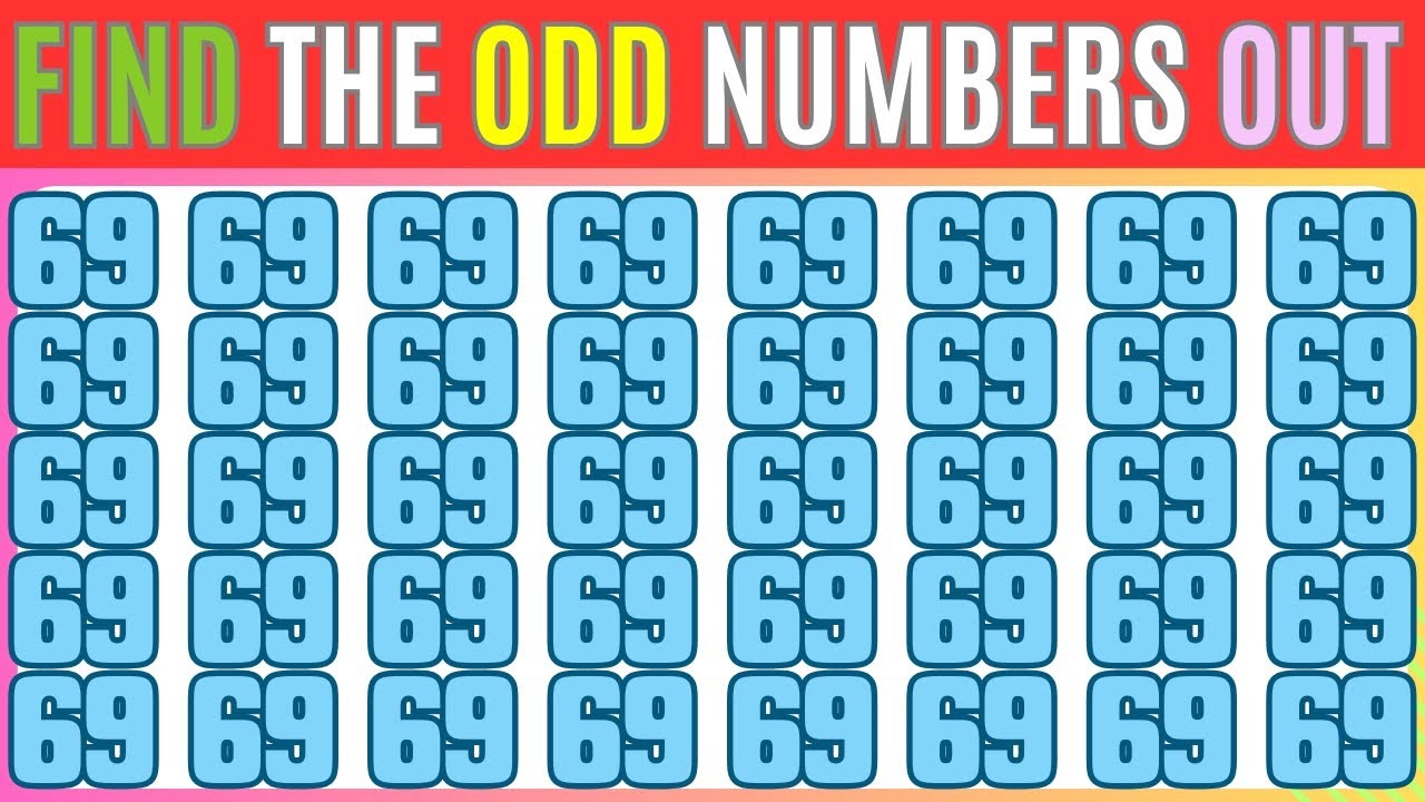 Can you find the ODD NUMBERS OUT?#oddonesout - YouTube