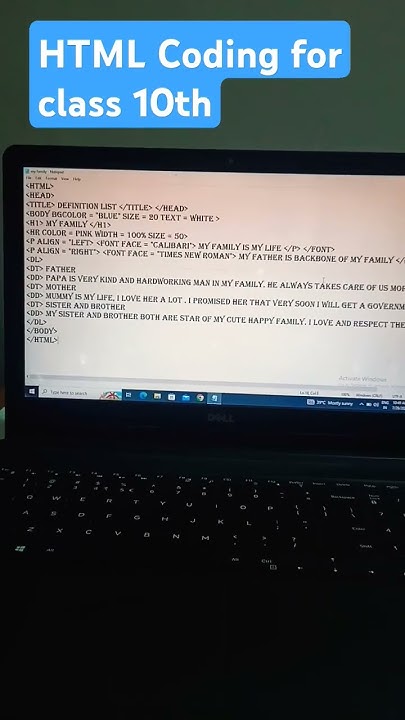 HTML Coding For Class 10th #computerapplications #cbseclass10 # ...