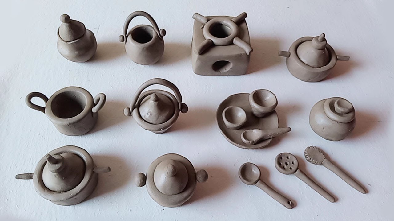 Amazing technique make handmade kitchen set with clay|Miniature clay ...