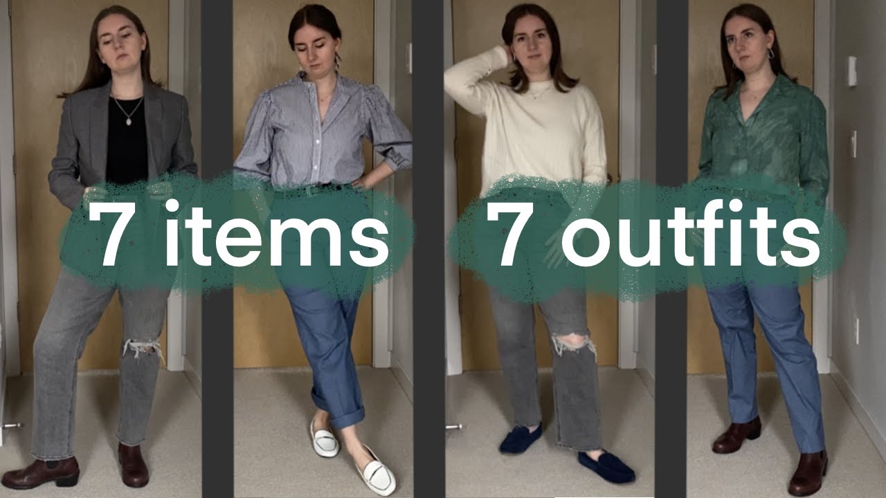 7 items 7 outfits - April 7x7 challenge - YouTube