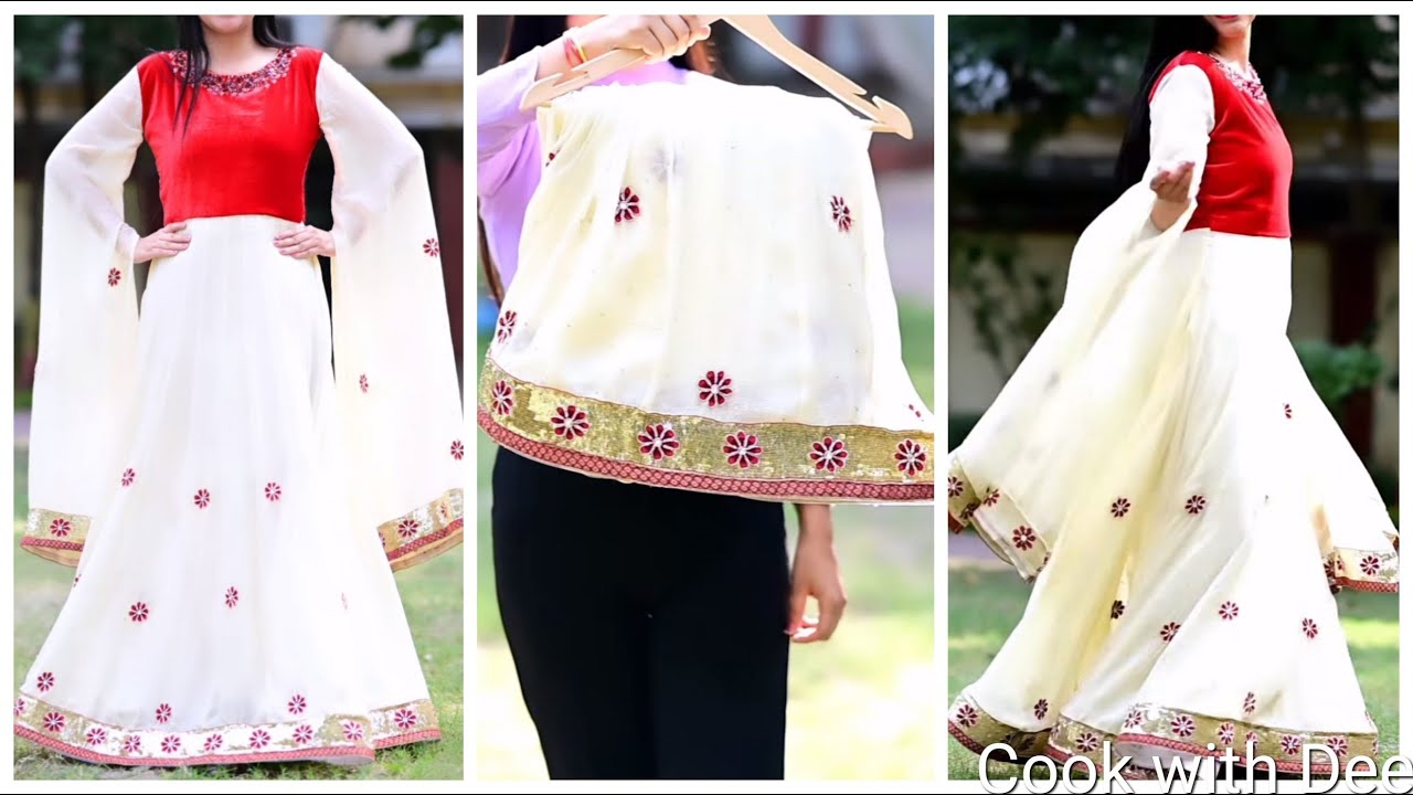 Redesign old zari work saree to make designer party wear outfit,heavy ...