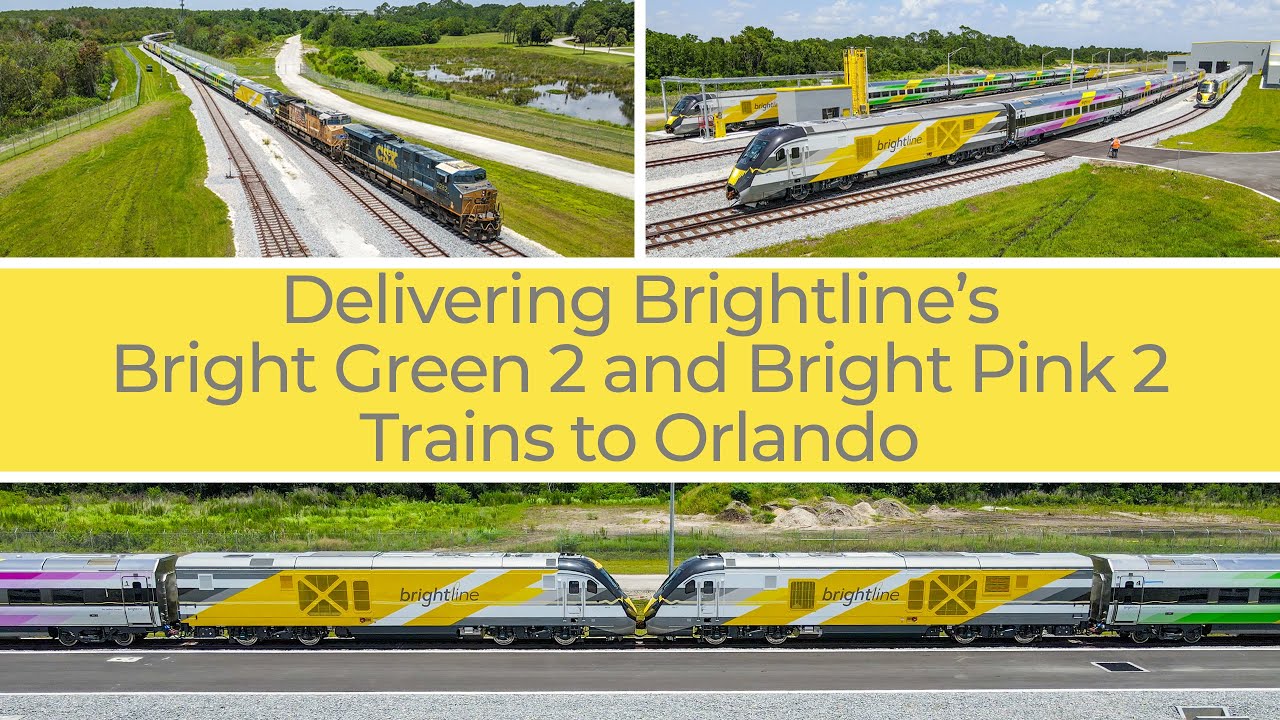 Delivering Brightline’s Bright Green 2 and Bright Pink 2 Trains to ...