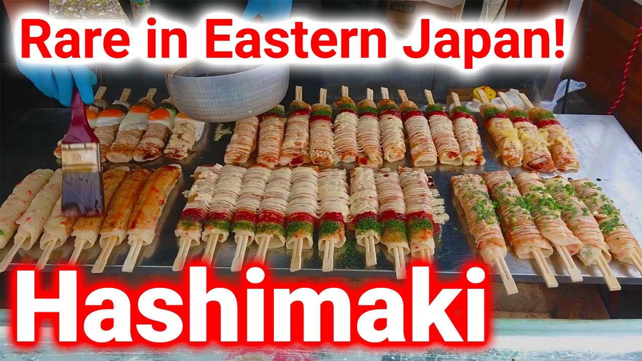 [Japanese street food] Eat okonomiyaki by wrapping it around a ...