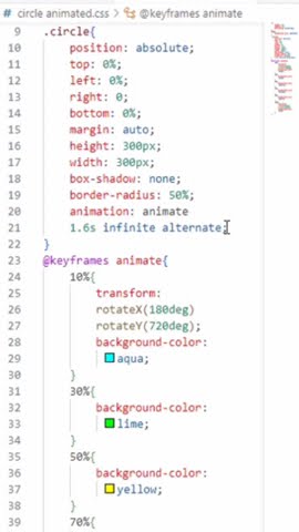 @3d Design animated beautiful moving circle by | HTML &CSS - YouTube