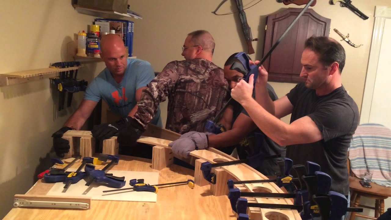 Steam bending an 11 foot oak board - YouTube