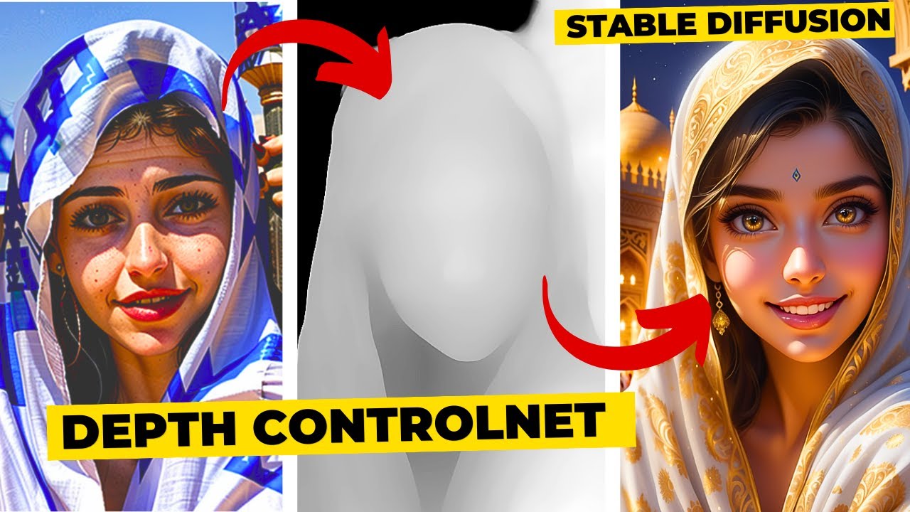 STABLE DIFFUSION COMO USAR O CONTROLNET DEPTH PARA CRIAR IMAGEM COM PROFUNDIDADE - YouTube