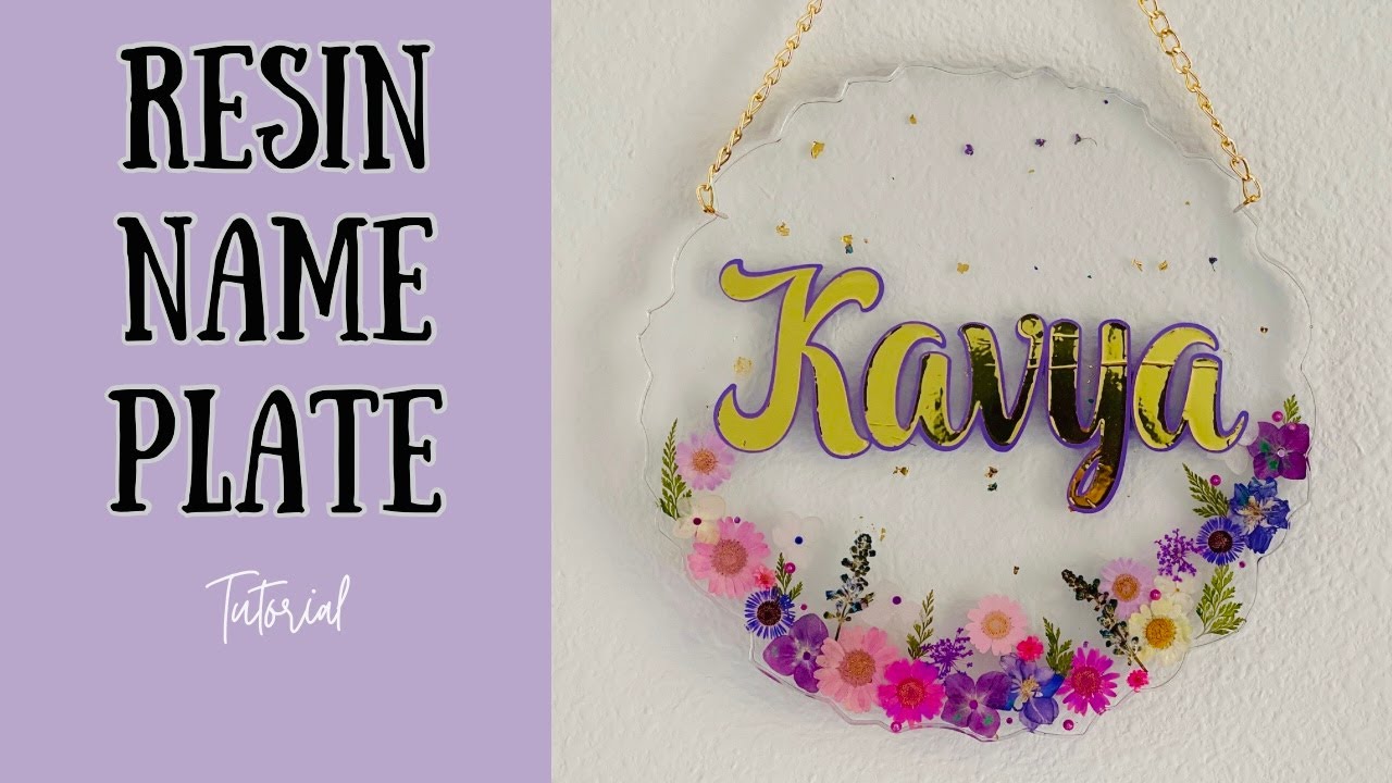 Resin name plate tutorial | DIY Resin Name plate #craftscove #resinart ...