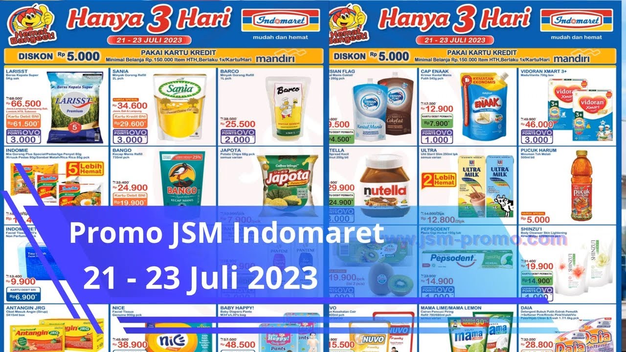 Promo JSM Indomaret 21 - 23 Juli 2023 | Hanya 3 Hari JSM Indomaret - YouTube