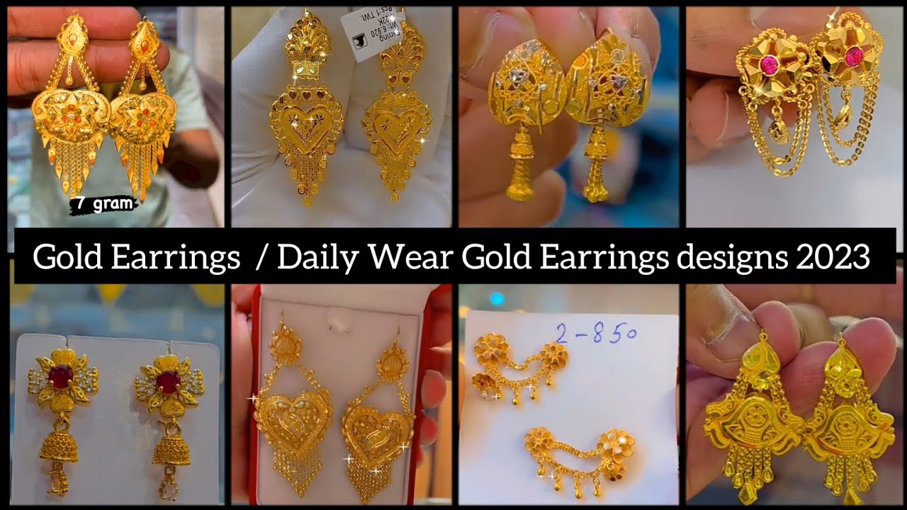 50+latest Bridal Gold Earrings designs /Most beautiful Gold Earrings ...