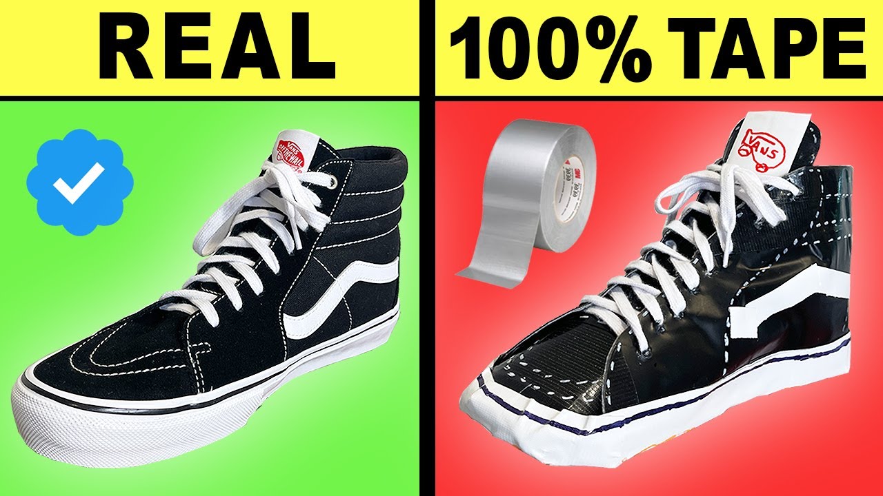 I made Vans Shoes entirely out of Duct Tape - YouTube