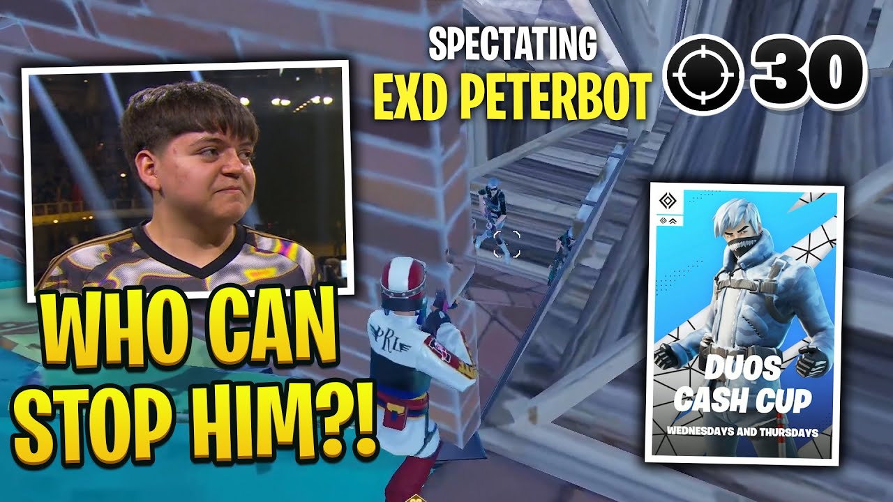 Pollo SHOCKED When Spectating PeterBot DESTROYS Pros in Duo Cash Cup ...