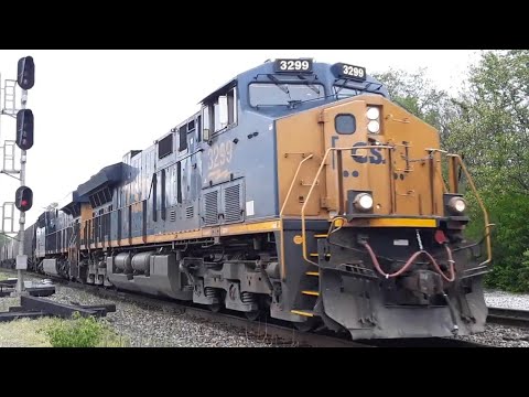 CSX 3299 leads mixed freight through Terre Haute, IN - YouTube