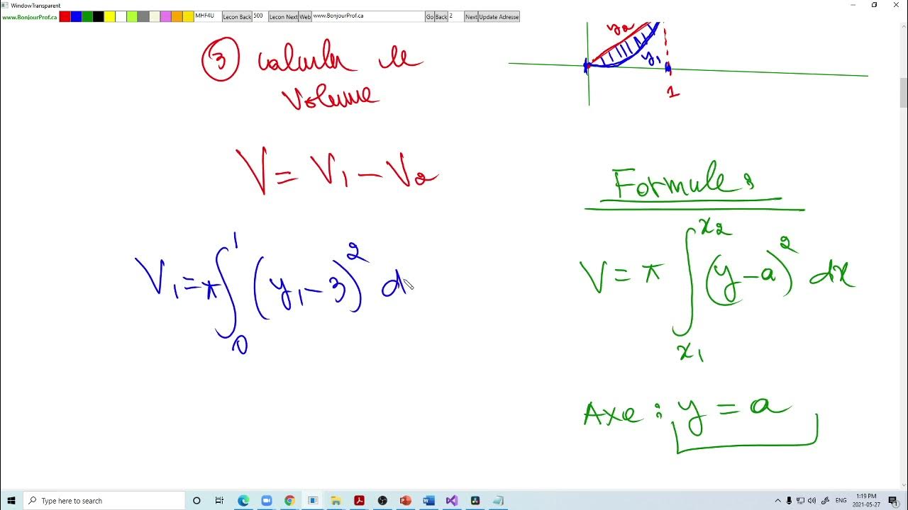 Intégrale calcul de volume, méthode du disque - YouTube