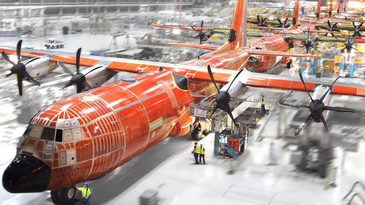 Secret USAF aircraft factory Producing Lockheed C-130 Super Hercules ...