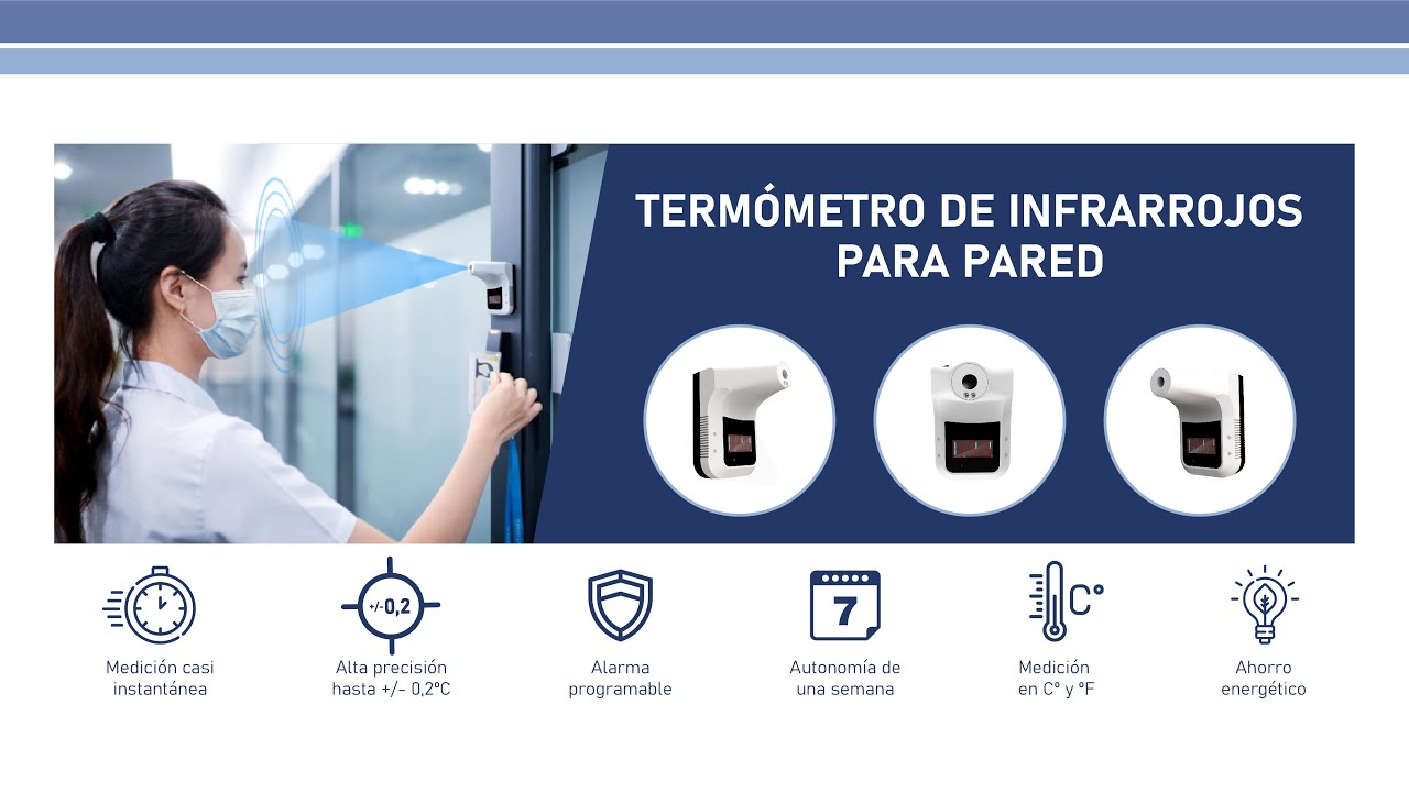 Funcionamiento de termómetro de infrarrojos de pared para medir ...