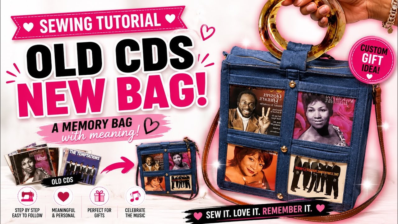 How to make a unique bag to display old CD covers - YouTube