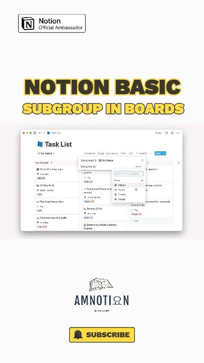 Notion Basic: Subgroup in boards - YouTube